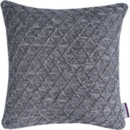 Tom Tailor HOME Dekokissen &raquo;GRAPHIC KNIT&laquo; Kissenh&uuml;lle ohne F&uuml;llung, 1 St&uuml;ck grau Baumwolle