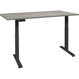 M&auml;usbacher M&Auml;USBACHER Schreibtisch &raquo;Big System Office&laquo; Breite 140 cm, elektrisch h&ouml;henverstellbar schwarz matt / beton + schwarz matt + beton