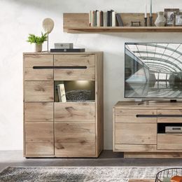 Innostyle Vitrine &raquo;BELLANO&laquo; Viking Oak Nature Front: Viking Oak Nature MDF, Korpus: au&szlig;en Viking Oak Nature Nachbidlungen, innen Graphit...