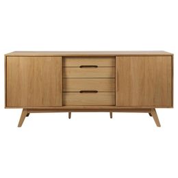 ACTONA GROUP Sideboard »Marte« Anrichte, Eiche/Furnier, 2 Schiebetüren, 4 Schubladen, Breite 180 cm Eiche