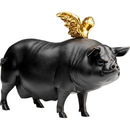 KARE DESIGN Dekofigur »Deko Figur Flying Pig Schwarz 21cm« schwarz