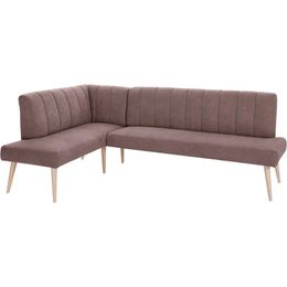 exxpo - SOFA FASHION Eckbank »Costa, moderne Rückensteppung, bequem und elegant, hoher Holzfuß« hochwertig verarbeitet, Frei im Raum stellbar...