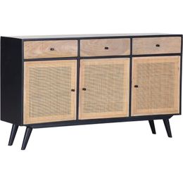 GUTMANN FACTORY Sideboard &raquo;Linus&laquo; Kommode, Breite 155 cm schwarz Massivholz