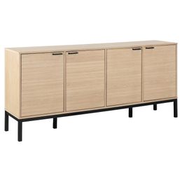 ACTONA GROUP Sideboard »Kensington« Anrichte, 4 Türen und 4 Böden weiss pigmentiert Eiche, 180x40x80cm natur
