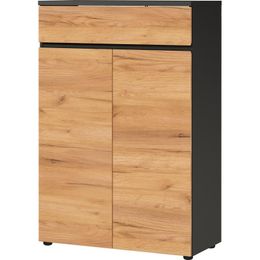 Germania Aktenschrank &raquo;GW-Lissabon Aktenschrank&laquo; mit Selbsteinzug der Schubladen und grifflosem Design grau Spanplatte