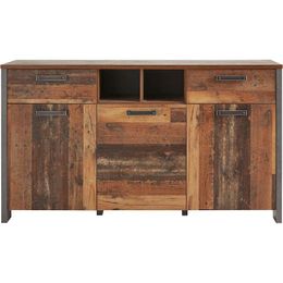 FORTE Sideboard »Clif« Breite 156 cm Old Wood Vintage/Beton-Optik 3 Türen