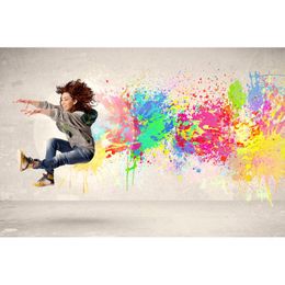 queence Acrylglasbild »springende Frau« Farbe Bild(er): bunt