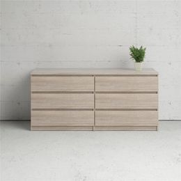 Inosign Kommode &raquo;Naia, Aufbewahrung, Schubladenschrank, Sideboard, &laquo; Sideboard mit 6 Schubladen, Breite 153 cm, H&ouml;he 70 cm Tr&uuml;ffel