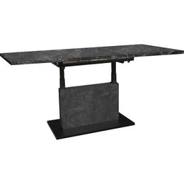 Mäusbacher MÄUSBACHER Couchtisch »Lift Couchtisch« höhenverstellbar 56-75cm, Breite Tischplatte 120-160cm, Metallgestell vulkanschwarz supermatt/Keramik optik...