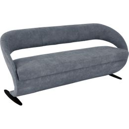K+w Komfort & Wohnen K+W Komfort & Wohnen Polsterbank &raquo;Wave&laquo; in geschwungener Optik mit Metallkufe in schwarz Struktur blau 785: Microfaser, 100% Polyester