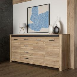 FORTE Sideboard »San Cayetano« Mauvella Eiche / Cabezone Eiche modernes großes Sideboard