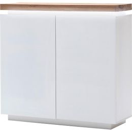 MCA furniture Highboard »Romina« mit LED Beleuchtung weiß dimmbar, inkl. Fernbedienung weiß matt Highboard in MDF weiß matt lackiert