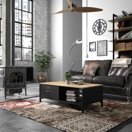 GAMI Couchtisch »Manchester« mit einer Aufbewahrungsniesche Schwarz/Eiche Helvezia + schwarz + Eiche Helvezia