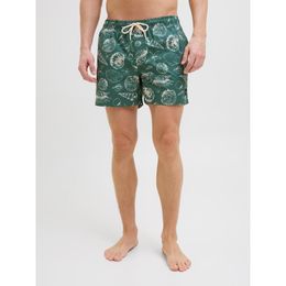 Jack & Jones JACK & JONES Badeshorts »JPSTMAUI JJSWIM MATURE AOP AKM SN« Mallard Green M - N-Gr N-Gr M Moderne Badeshort von Jack & Jones