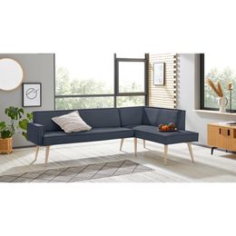 exxpo - SOFA FASHION Eckbank »Lungo, moderne Kedernaht, bequem und elegant, hoher Holzfuß« hochwertige Detailverarbeitung, frei im Raum stellbar...