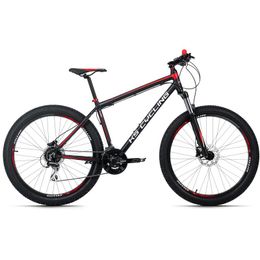 KS-Cycling KS CYCLING Mountainbike &raquo;Xceed&laquo; 24 Gang Shimano Acera Schaltwerk Kettenschaltung f&uuml;r Damen und Herren, Kettenschaltung schwarz+schwarz