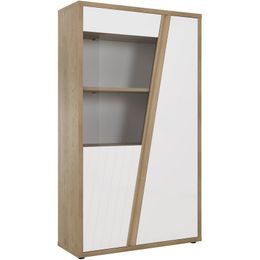 GAMI Highboard »EPURA« Highboard 2 Türen Eiche Nachbildung / Weiss