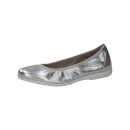 Caprice Ballerina »Ballerinas Leder« Silber 42 42 Verschluss: Schlupfschuh