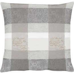 Apelt Dekokissen &raquo;3042 Zeitlos elegantes Jacquardmotiv&laquo; Kissenh&uuml;lle mit F&uuml;llung, 1 St&uuml;ck grau Polyester