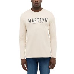 Mustang Damen Mustang Langarmshirt &raquo;Style Asheville&laquo; Auch ideal zum Unterziehen beige XXL