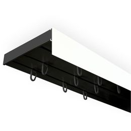 SN DECO GROUP Gardinenschiene »Vorhangschiene SH mit Blende« 3 läufig-läufig Fixmaß schwarz, weiß B/L: 120 cm
