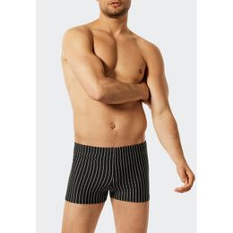 Schiesser Badeshorts »Nautical Casual« Innenslip, kleine Tasche mit RV, gestreift 000-Schwarz 5 - N-Gr N-Gr 5 Herren-Retro-Badeshorts von Schiesser