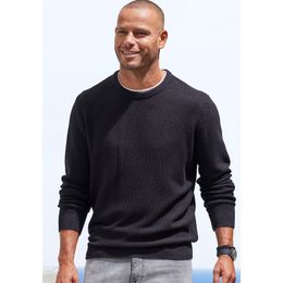 John Devin Herren Strickpullover Pullover in modischer Strickstruktur schwarz S (44/46)