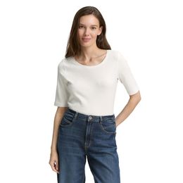 Tom Tailor Damen Tom Tailor T-Shirt mit gro&szlig;em Rundhalsausschnitt wei&szlig; XS