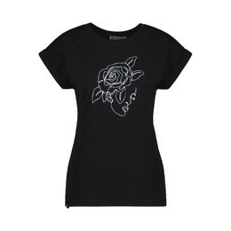 ALIFE & KICKIN Rundhalsshirt »Damen EnidAK P« black S S Modisches Damenshirt in One-Line Art von alife and kickin