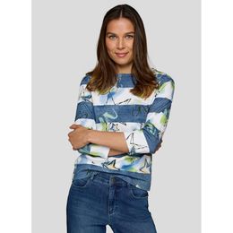 Rabe Damen Print-Shirt mit Jeans-Color-Blocking und grafischem Muster 52