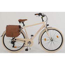 VENICE - I love Italy Cityrad &raquo;Citybike 605 Alu Man&laquo; 6 Gang Kettenschaltung f&uuml;r Herren, Kettenschaltung beige Cityrad
