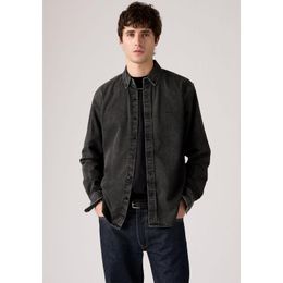 Levi's Levi's Damen Langarmhemd &raquo;AUTHENTIC BUTTON DOWN&laquo; mit Ton-in-Ton Logostickerei auf der Brust schwarz S, N-Gr