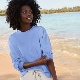 LANDS' END Leichtes Sweatshirt, Damen,  Blau, by Lands' End