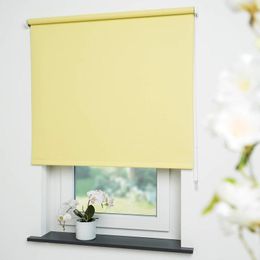 Liedeco Seitenzugrollo &raquo;Uni&laquo; verdunkelnd mit Bohren freih&auml;ngend Welle 36 mm stabiler Kettenzug gelb + Bitte ausw&auml;hlen Obermaterial: 95% Polyester,...