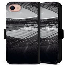 DeinDesign iPhone 16e Handy Klapph&uuml;lle Handyh&uuml;lle aus Kunst Leder schwarz Flip Case Stadium Fcb Fc Bayern M&uuml;nchen Sideflip mit Lasche