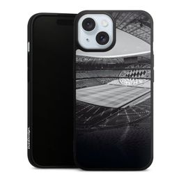 DeinDesign iPhone 15 Handy Premium Silikon H&uuml;lle Handyh&uuml;lle schwarz Case Stadium Fcb Fc Bayern M&uuml;nchen Silikon Premium Case