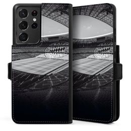 DeinDesign Galaxy S21 Ultra 5G Handy Klapph&uuml;lle Handyh&uuml;lle aus Kunst Leder schwarz Flip Case Stadium Fcb Fc Bayern M&uuml;nchen Sideflip mit Lasche