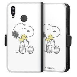 DeinDesign Huawei P20 Lite Handy Klapph&uuml;lle Handyh&uuml;lle aus Kunst Leder schwarz Flip Case Snoopy Love Peanuts Sideflip mit Lasche