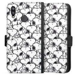 DeinDesign Huawei P20 Lite Handy Klapph&uuml;lle Handyh&uuml;lle aus Kunst Leder schwarz Flip Case Peanuts Snoopy Muster Sideflip mit Lasche