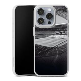 DeinDesign iPhone 16 Pro Handy Silikon H&uuml;lle Case wei&szlig; Handyh&uuml;lle Stadium Fcb Fc Bayern M&uuml;nchen Silikon Case