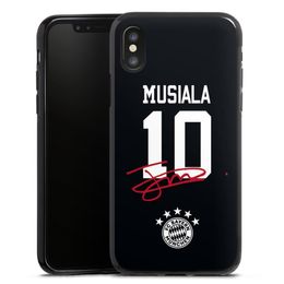 DeinDesign iPhone X Handy Silikon H&uuml;lle Case schwarz Handyh&uuml;lle Jamal Musiala Fcb Fc Bayern M&uuml;nchen