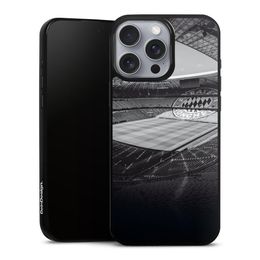 DeinDesign iPhone 16 Pro Max Handy Slim Case extra d&uuml;nn Silikon Handyh&uuml;lle schwarz H&uuml;lle Stadium Fcb Fc Bayern M&uuml;nchen Silikon Slim Case