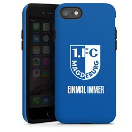 DeinDesign iPhone SE (2022) Handy Panzer Handyh&uuml;lle robuste Outdoor H&uuml;lle Schutzh&uuml;lle matt Coat Of Arms 1. Fc Magdeburg Official Licensed Product Tough Case