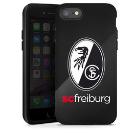 DeinDesign iPhone SE (2020) Handy Panzer Handyh&uuml;lle robuste Outdoor H&uuml;lle Schutzh&uuml;lle matt Lettering Sc Freiburg Logo Tough Case