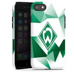 DeinDesign iPhone SE (2022) Handy Panzer Handyh&uuml;lle robuste Outdoor H&uuml;lle Schutzh&uuml;lle matt Tarnmuster Official Licensed Product Sv Werder Bremen Tough Case