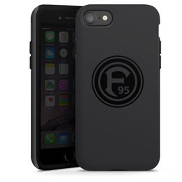 DeinDesign iPhone SE (2022) Handy Panzer Handyh&uuml;lle robuste Outdoor H&uuml;lle Schutzh&uuml;lle matt Fortuna D&uuml;sseldorf Logo F95 Tough Case
