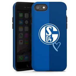 DeinDesign iPhone SE (2020) Handy Panzer Handyh&uuml;lle robuste Outdoor H&uuml;lle Schutzh&uuml;lle matt Fc Schalke 04 Heart Tough Case