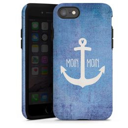DeinDesign iPhone SE (2020) Handy Panzer Handyh&uuml;lle robuste Outdoor H&uuml;lle Schutzh&uuml;lle matt Anchor Maritim Blue Tough Case