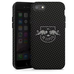 DeinDesign iPhone SE (2020) Handy Panzer Handyh&uuml;lle robuste Outdoor H&uuml;lle Schutzh&uuml;lle matt Rb Leipzig Carbon Metallic Look Tough Case