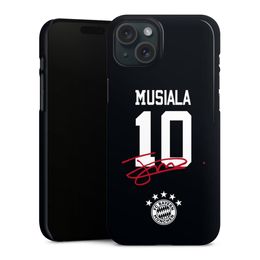 DeinDesign iPhone 15 Plus Handy Premium Case Smartphone Handyh&uuml;lle Schutzh&uuml;lle gl&auml;nzend Jamal Musiala Fcb Fc Bayern M&uuml;nchen Premium Case